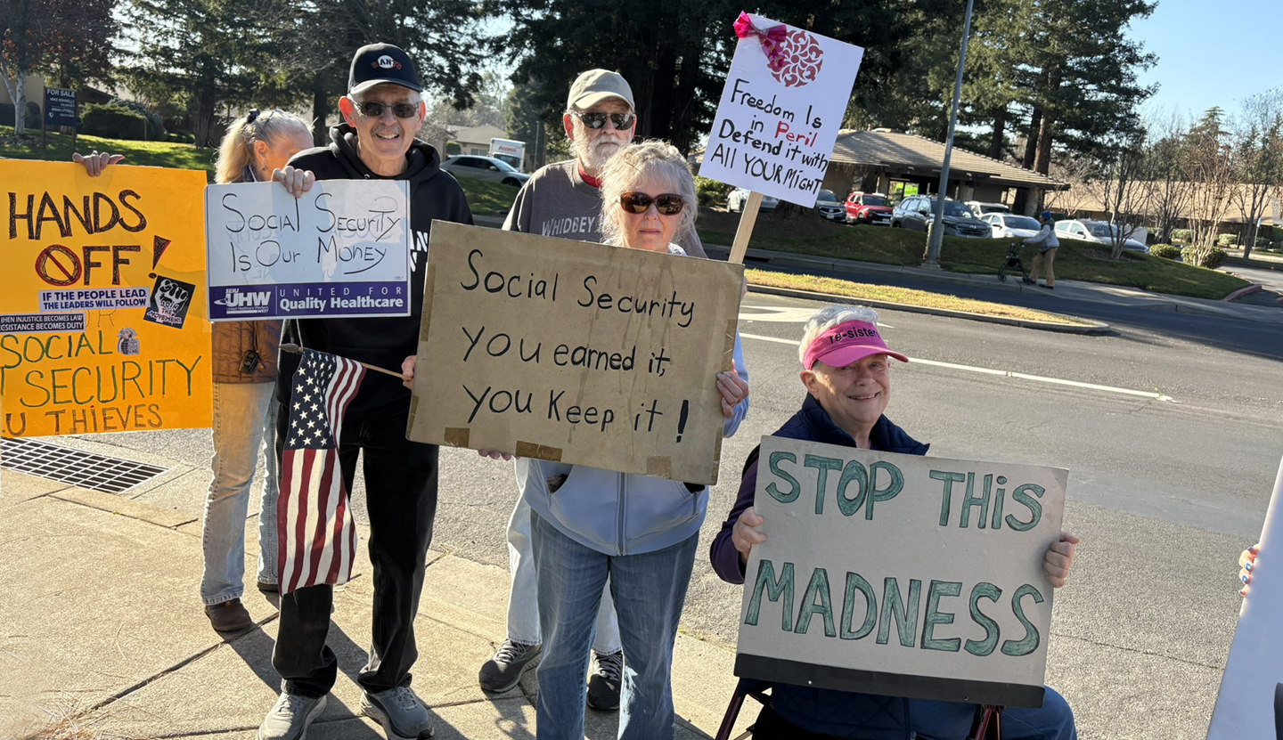 Local demonstrators hold weekly vigil to support Social Security ...